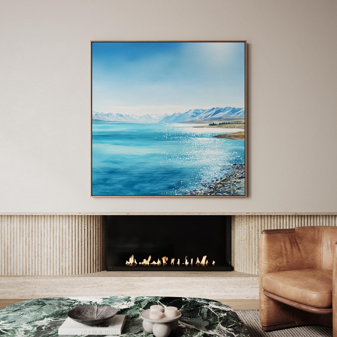 Lake Tekapo, South Island, New Zealand | Watercolor Printable | Square ...