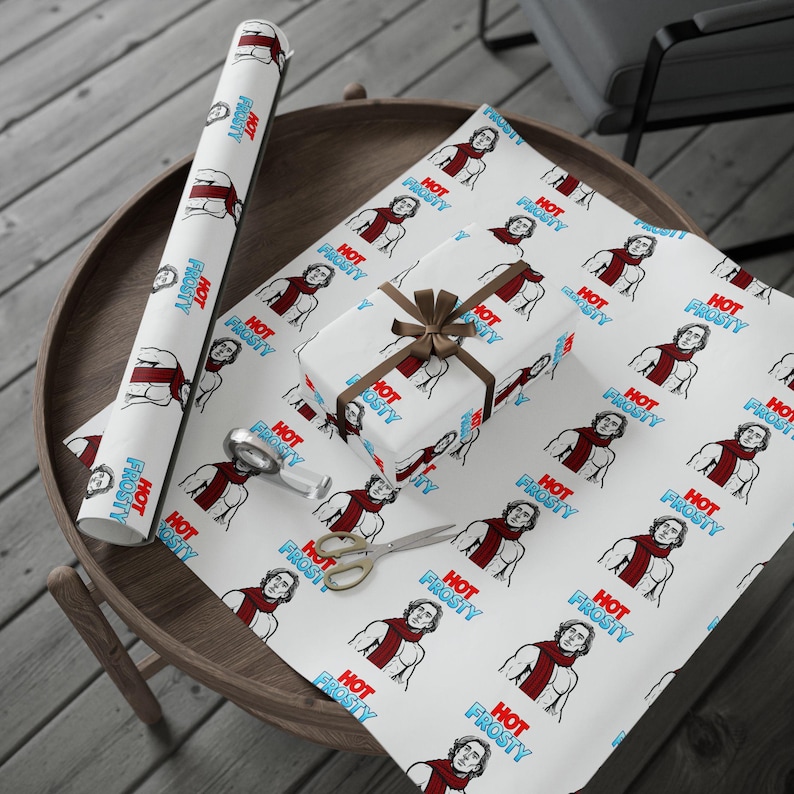 Funny 'hot Frosty' Gift Wrap | Cheeky Holiday Wrapping Paper - Etsy