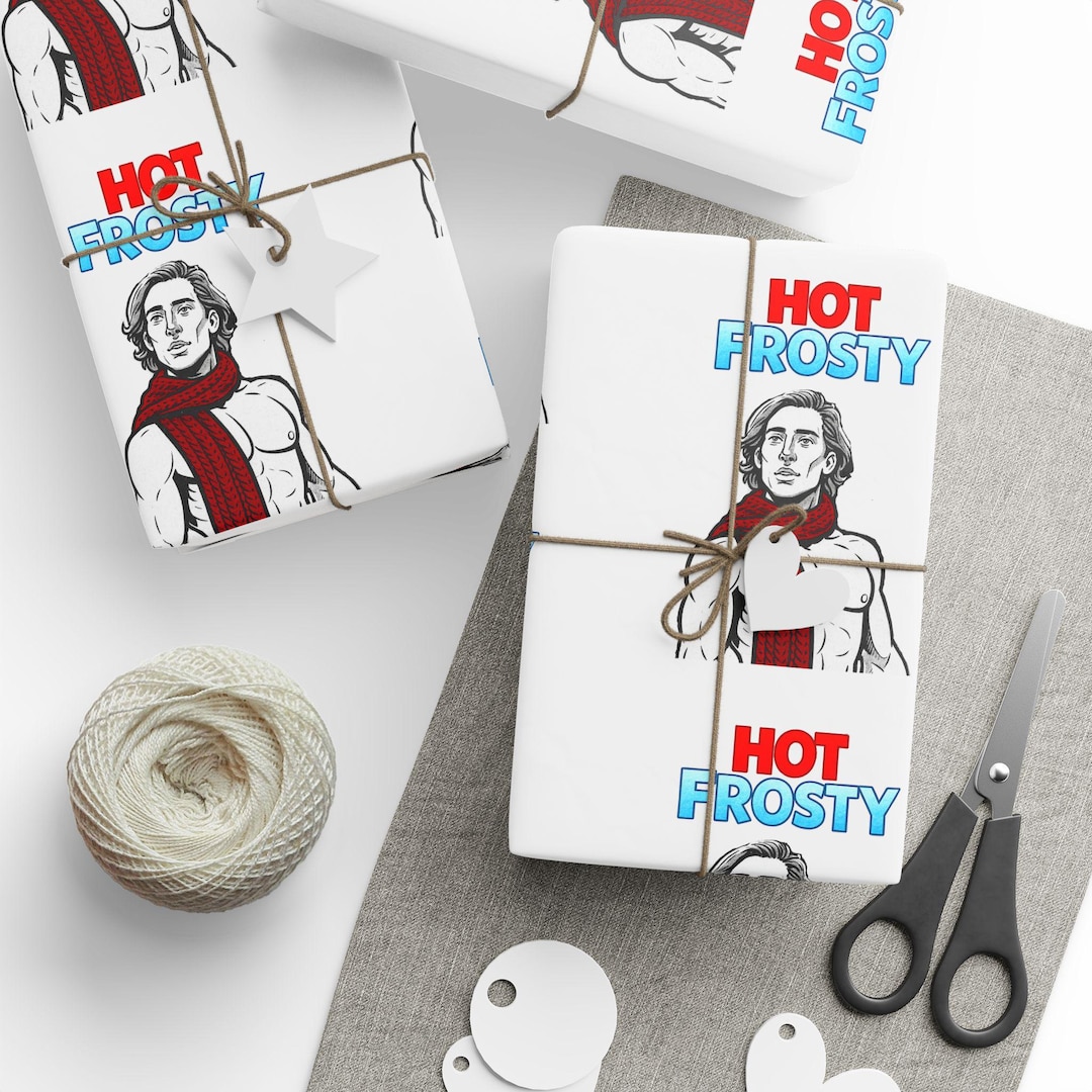 Funny 'hot Frosty' Gift Wrap | Cheeky Holiday Wrapping Paper - Etsy