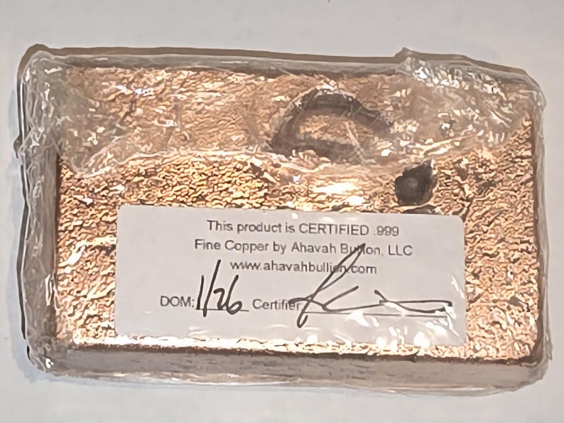 5 X 10 Oz (50 Oz Total) Hand-poured .999 Copper Bars (set of Five 10oz ...