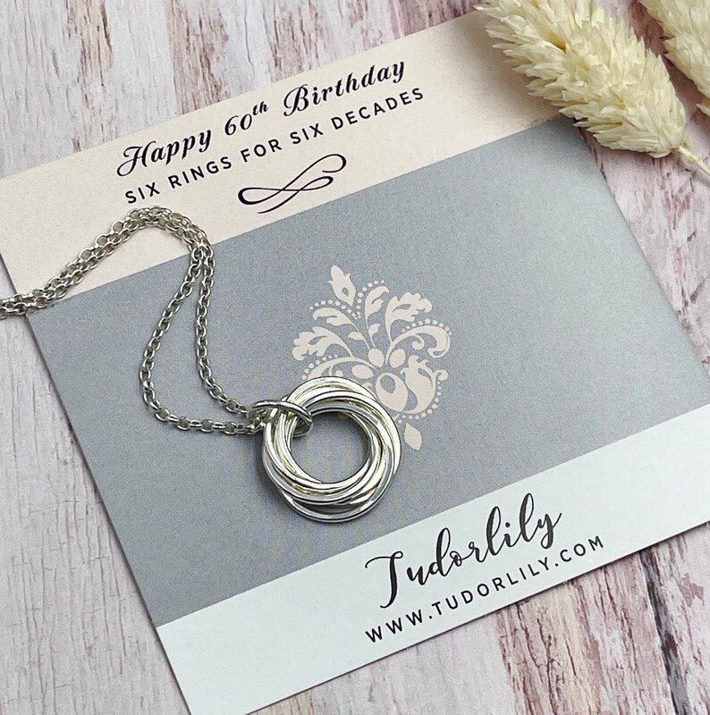 Petite 6 Rings Necklace Silver Rings Interlocking Rings - Etsy