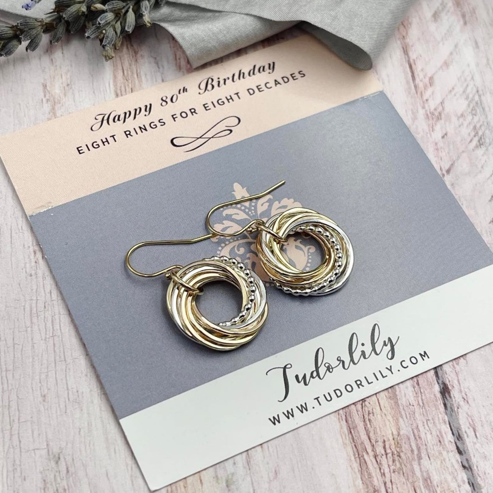 8 Rings Necklace Interlocking Rings 80th Birthday Necklace | Etsy