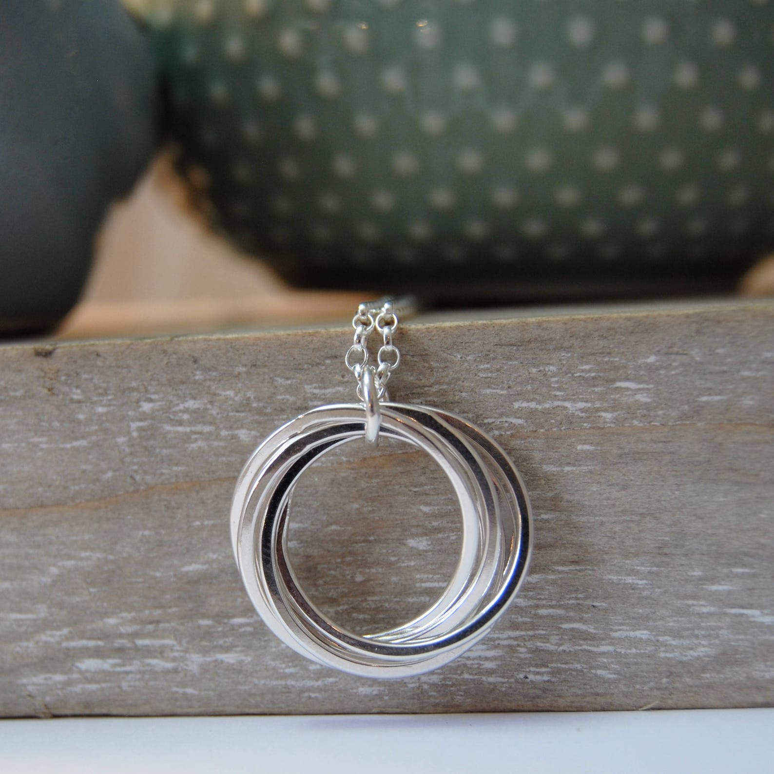 5 Rings Necklace Interlocking Rings 50th Birthday Necklace | Etsy