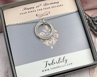 40th Birthday Necklace 4 Rings - Etsy