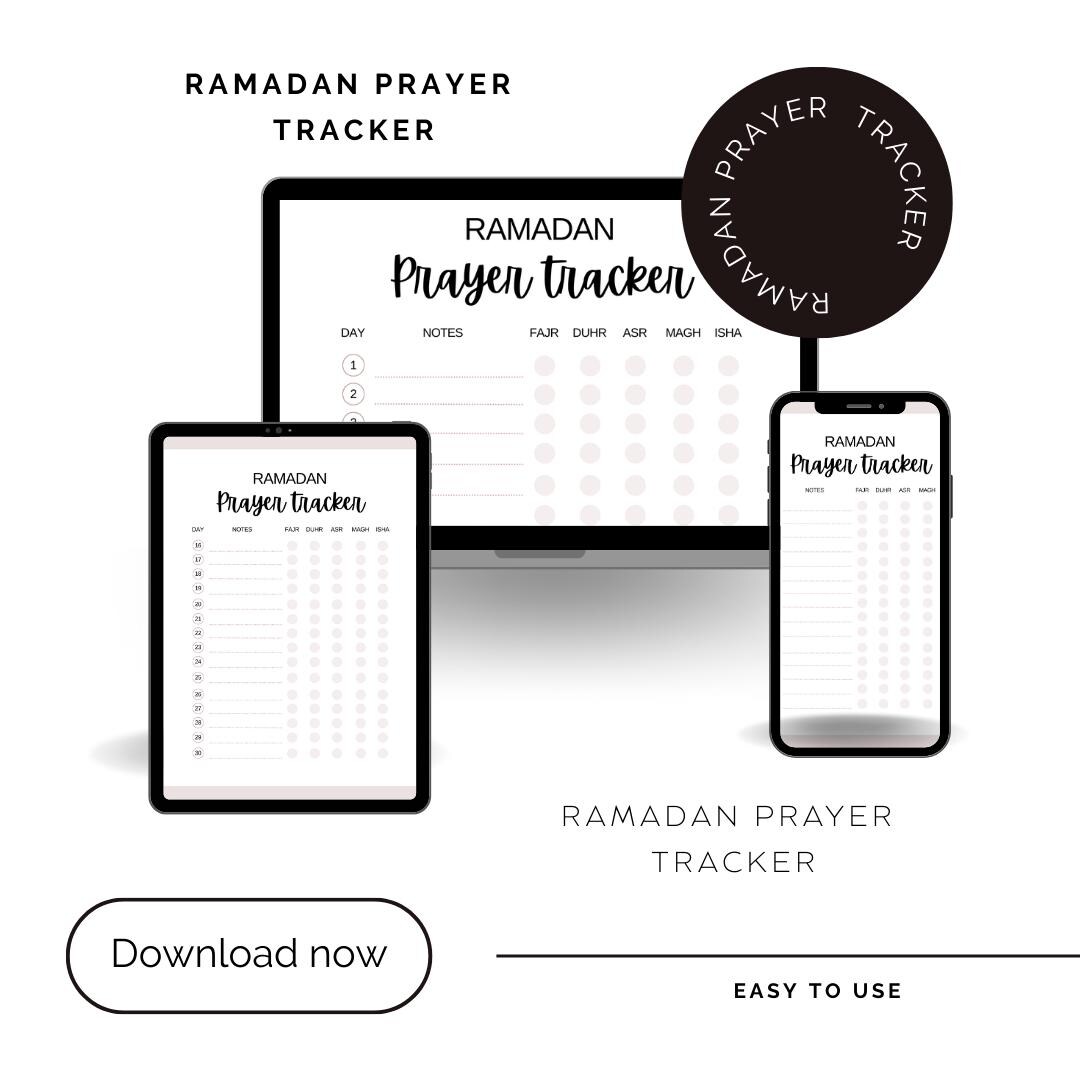 Ramadan Prayer Tracker Printable | Islamic Worship Planner | Prayer ...