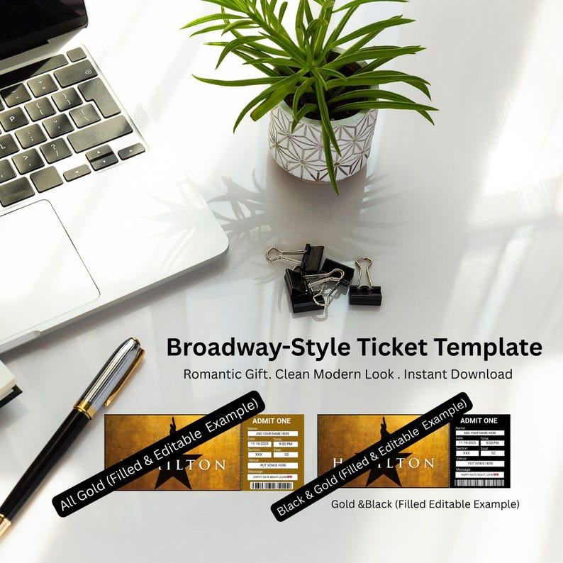 Editable Hamilton Ticket Template, Broadway Souvenir (digital Download ...