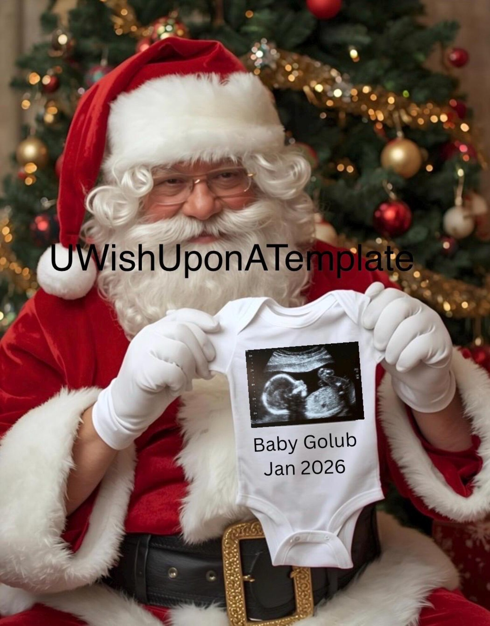 Santa Baby Announcement Canva Template - Etsy