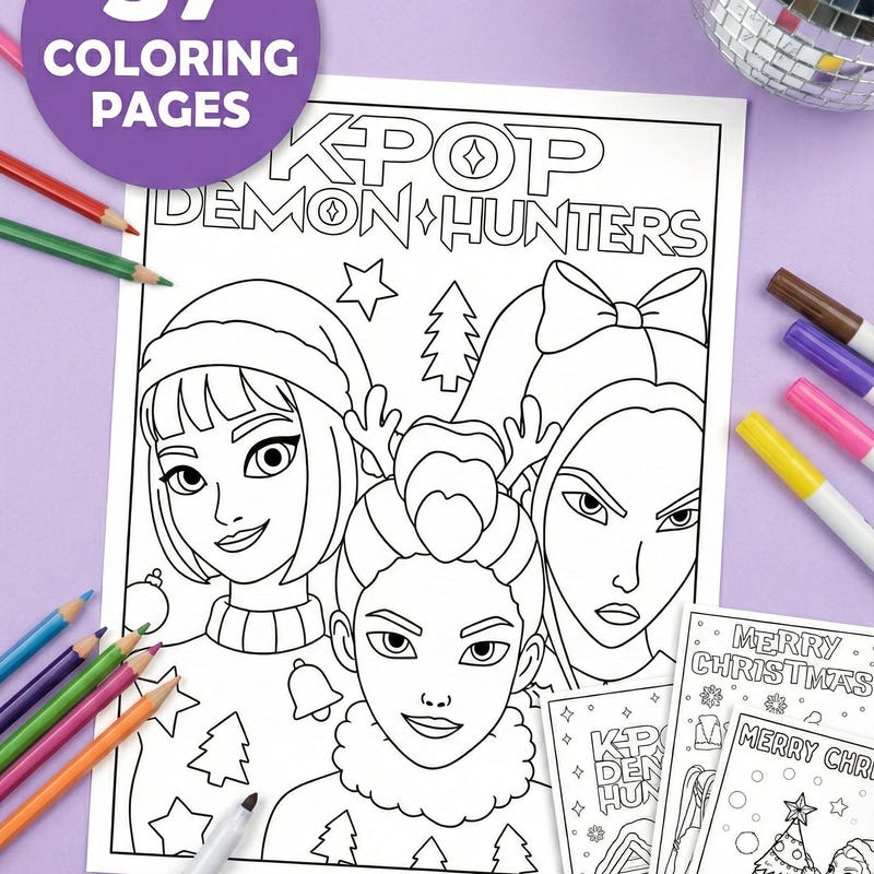 Huntrix Coloring Pages - Etsy