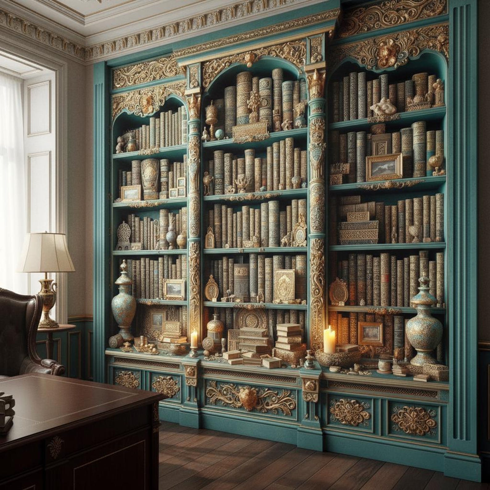 Vintage Library Mural Peel and Stick Removable Wallpaper Ornate ...