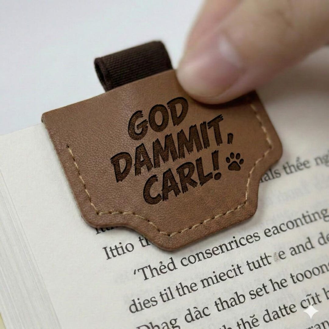 Dungeon Crawler Carl Leather Bookmark, God Dammit Carl Dugeon Engraved ...