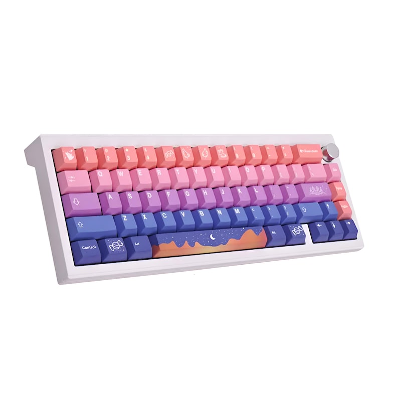 Gradient Sunset Keycaps Set – Cosmic Custom Artisan PBT Keycaps for Mechanical Keyboard Cherry ...