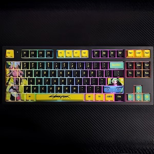 Cyberpunk Edgerunners Keycaps Set – Anime Custom Artisan PBT Keycaps ...