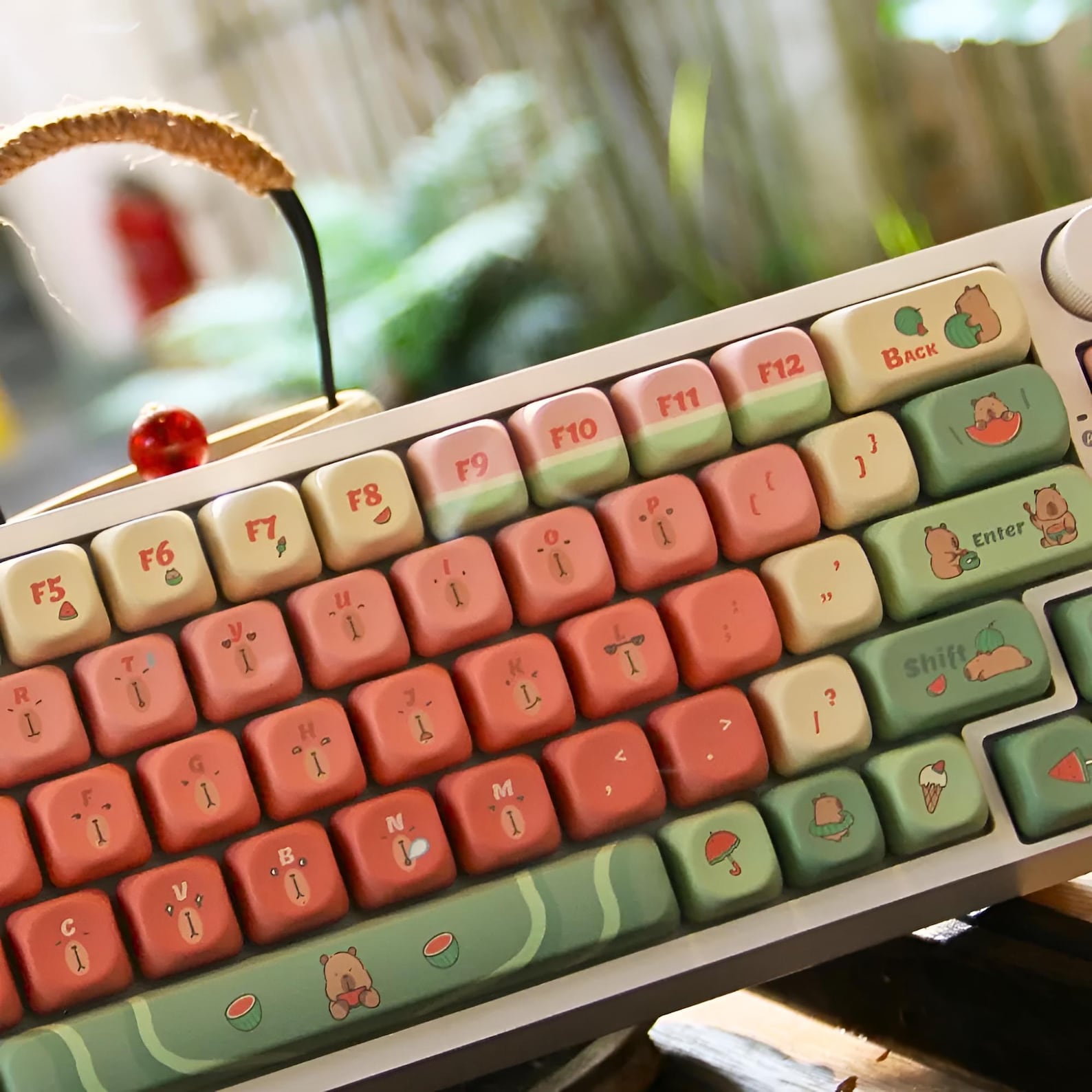 Cute Capybara Keycaps Set – Watermelon Kawaii Custom Artisan PBT ...