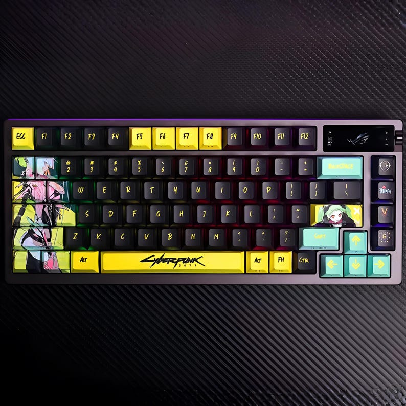 Cyberpunk Edgerunners Keycaps Set – Anime Custom Artisan PBT Keycaps ...