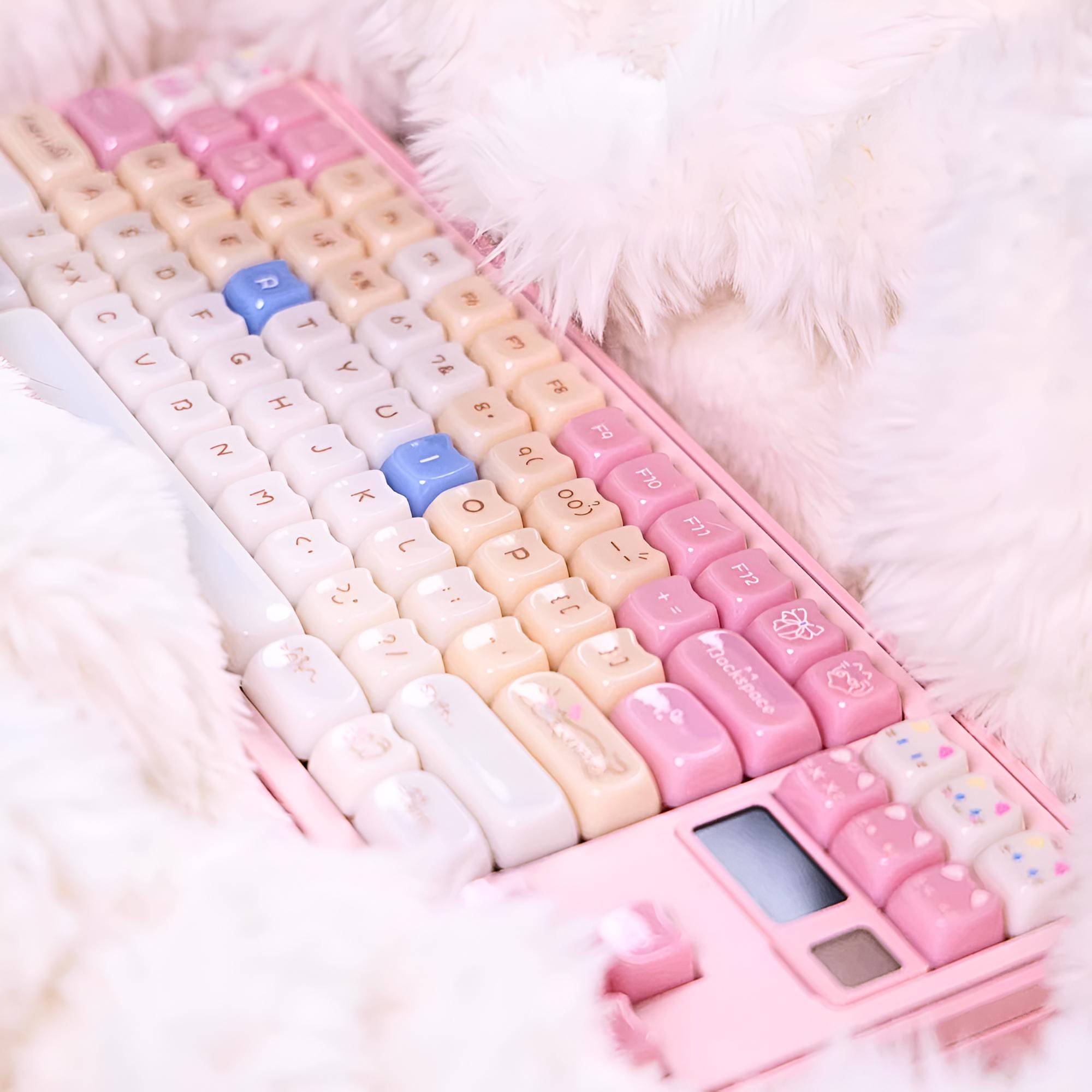 Cute Cat Artisan Keycaps Set for Girls - Custom Cherry MX Keycap for ...