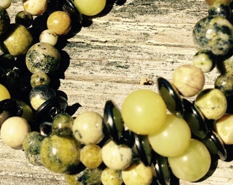 Wild Sunflower Yellow Turquoise Butter Jade Hematite - Etsy