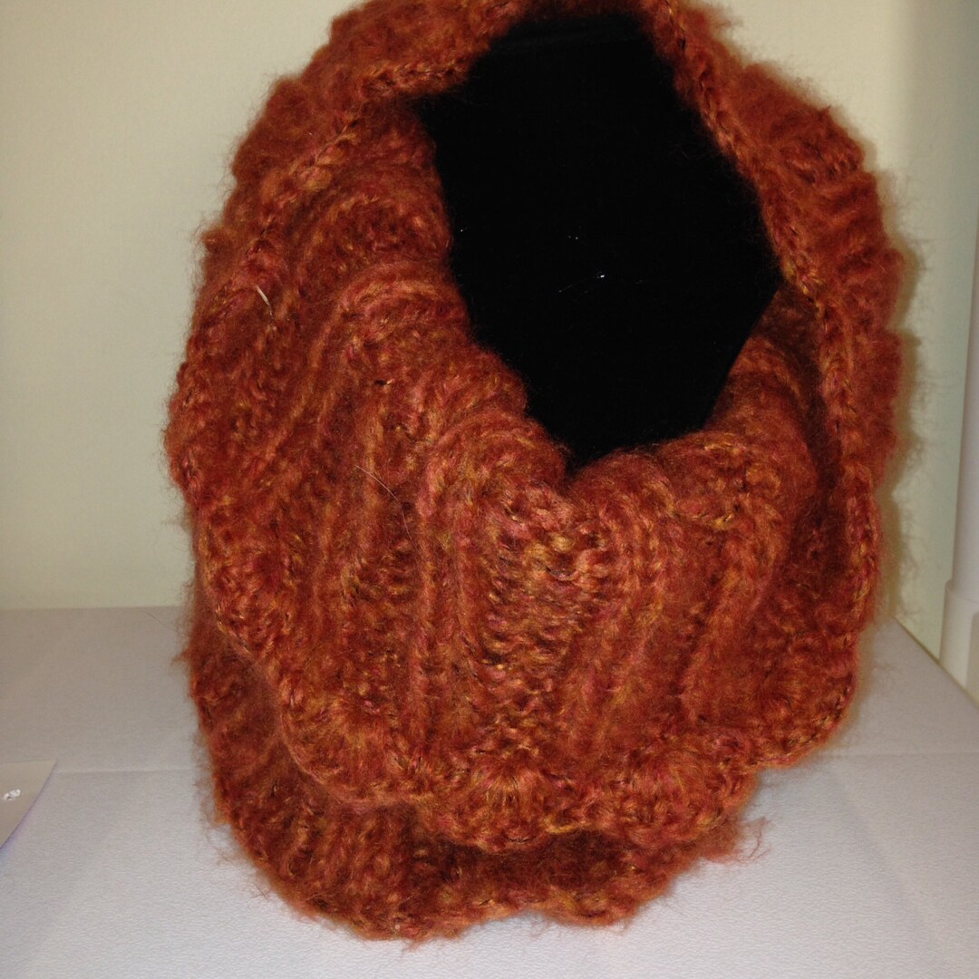 ENTWINED, Chunky Cables, Red Heart Symphony, Persimmon, Neck Warmer ...