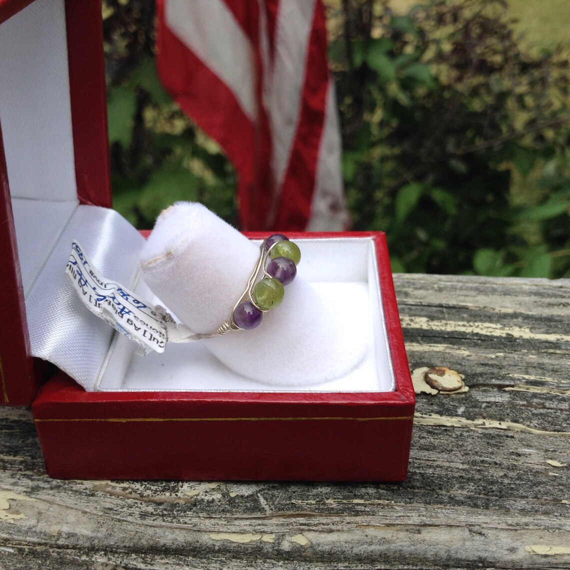 Amethyst, Peridot, Semi Precious, Genuine Stone, 5 Bead, Silver Filled ...