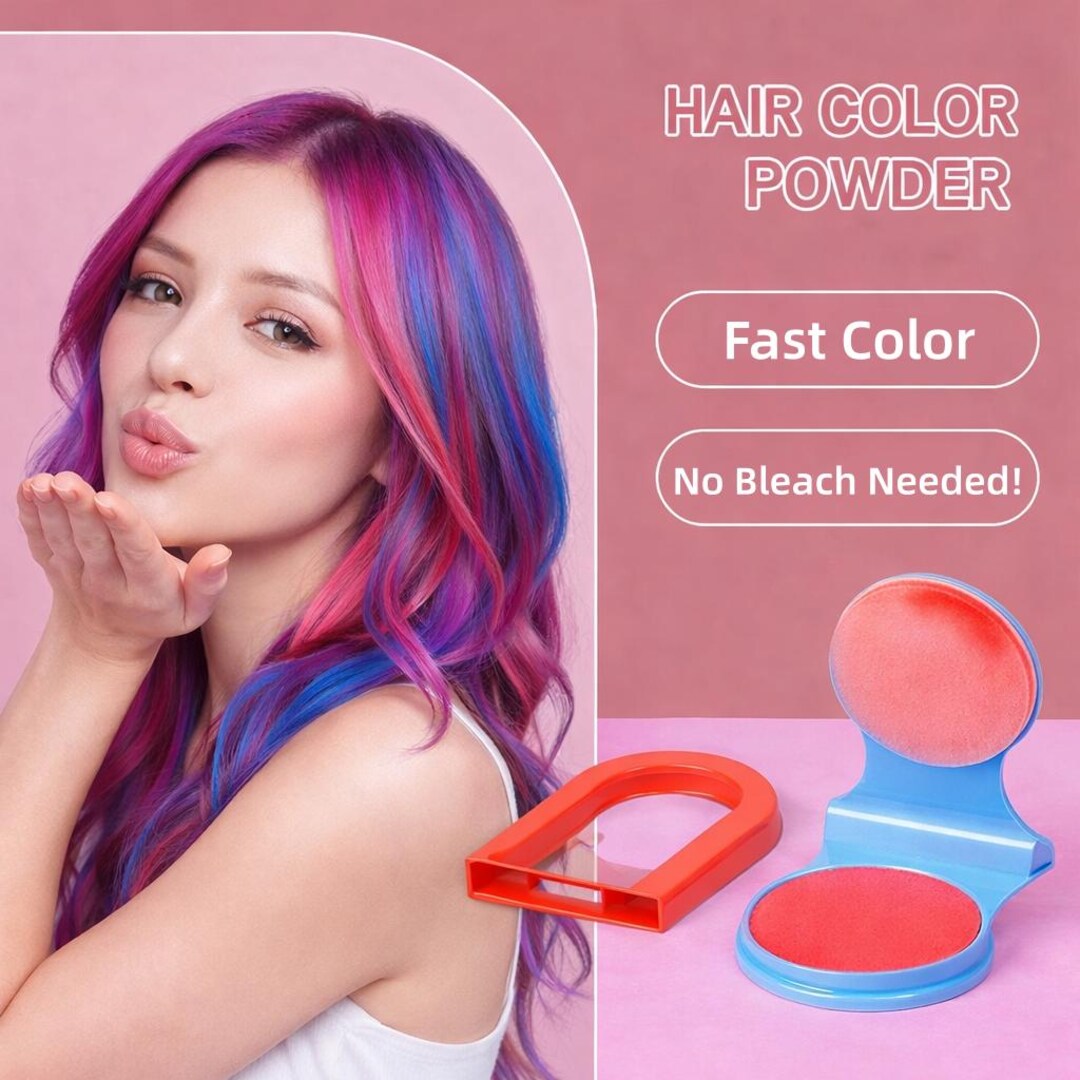 Temporary Hair Color Powder – Bleach-free, Instant Color, Hair-friendly ...