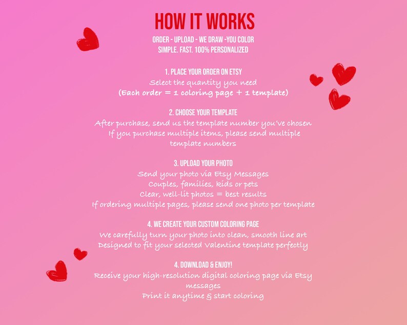 Custom Coloring Page From Photo – Valentine Template, Printable PDF ...