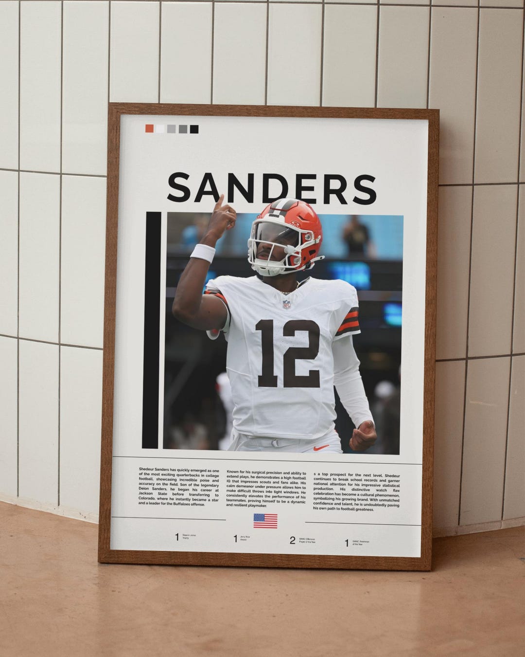 Shedeur Sanders Poster, Cleveland Browns Wall Art, NFL Print, NFL ...