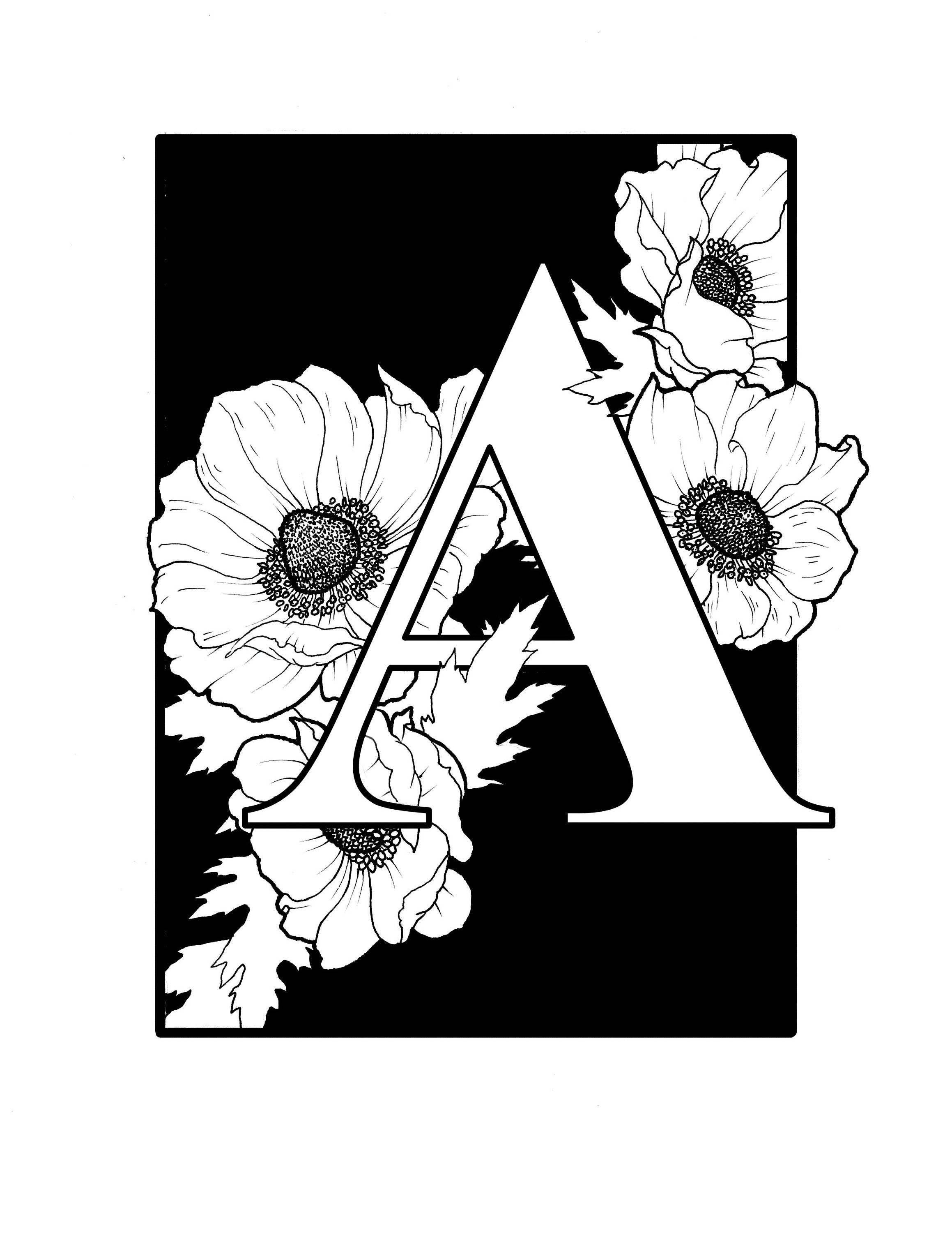 Botanical Monogram Illuminated Letter Original Artwork Print - Etsy