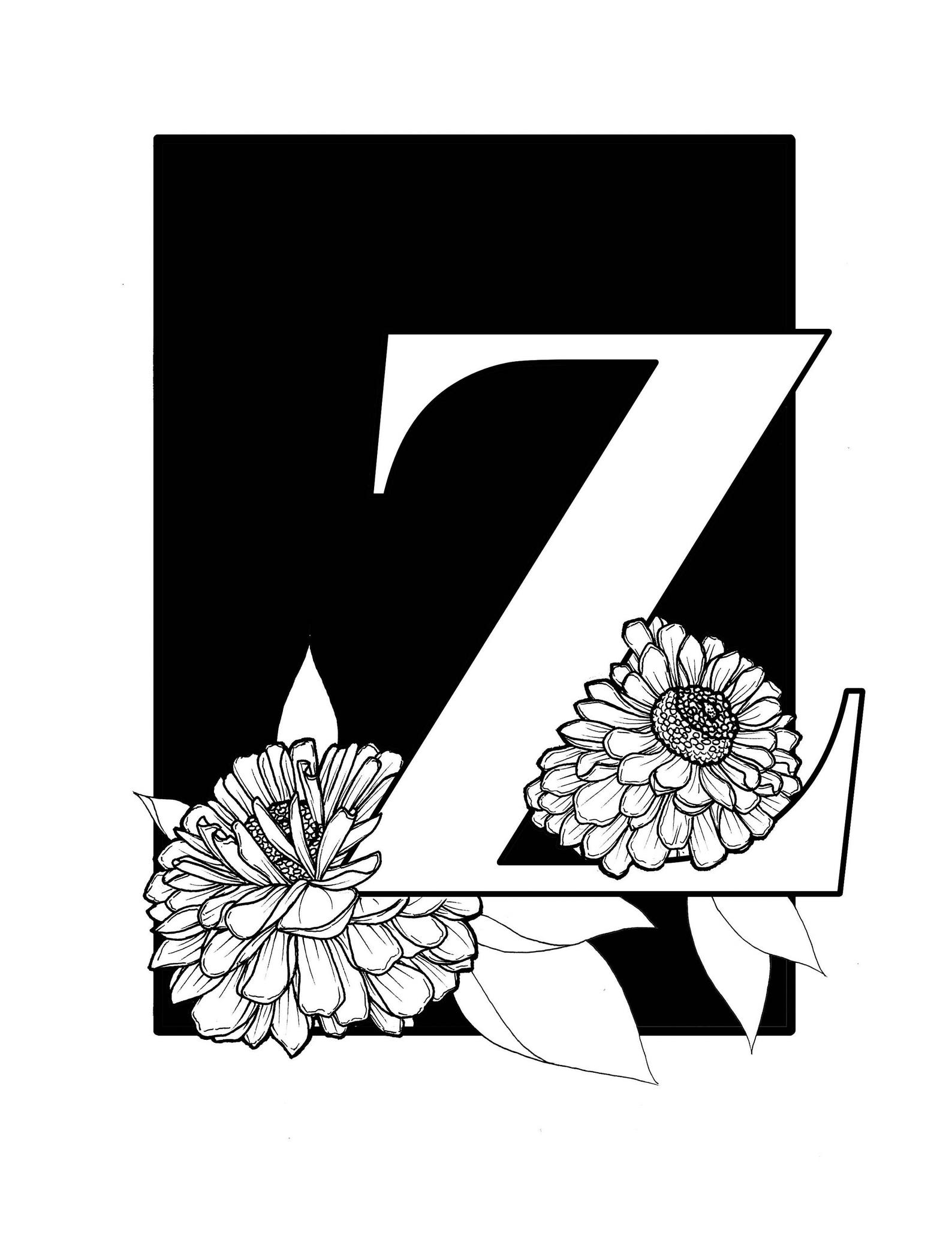 Botanical Monogram Illuminated Letter Original Artwork Print - Etsy