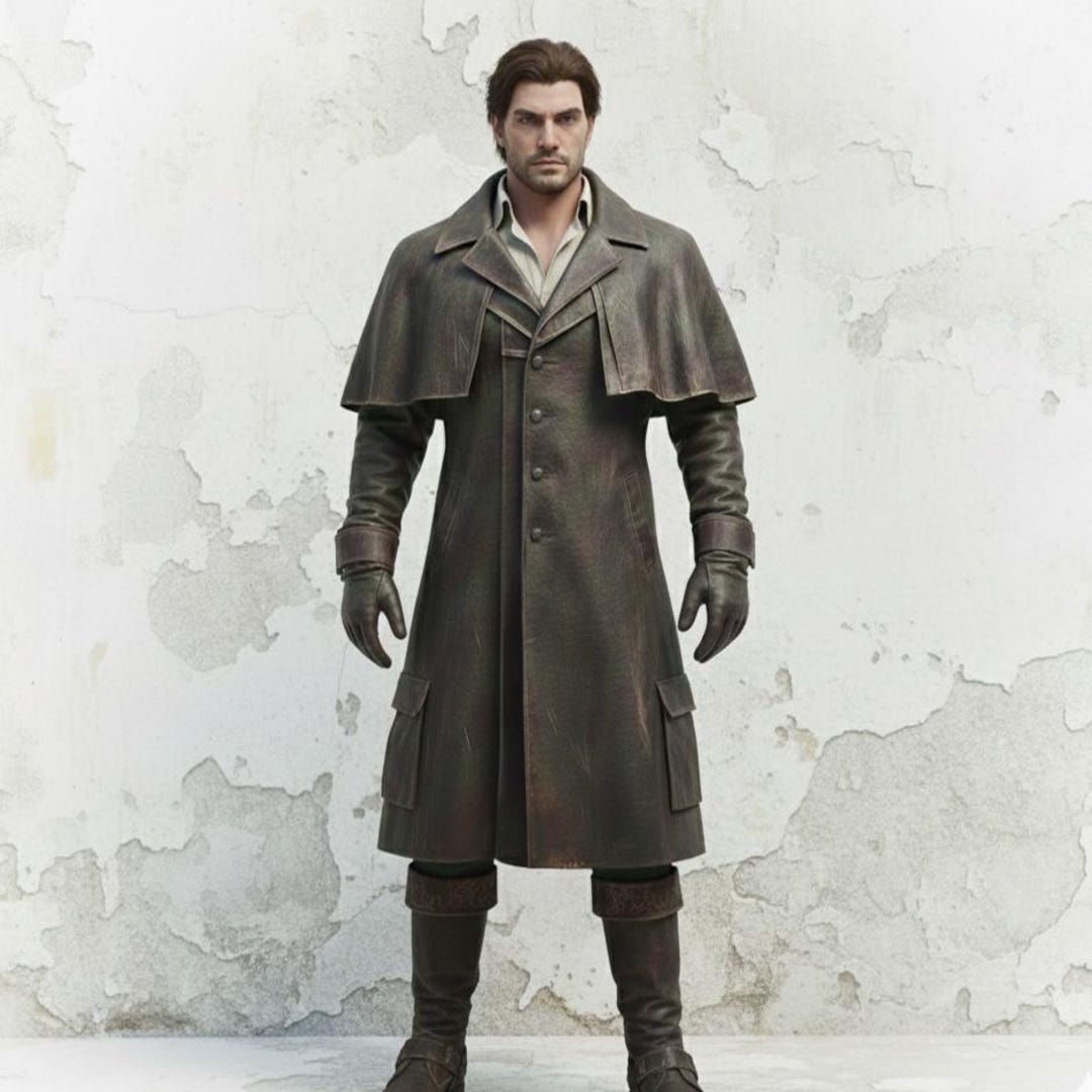 Bloodborne Hunter Distressed Leather Coat | Brown Cosplay Trench Coat ...