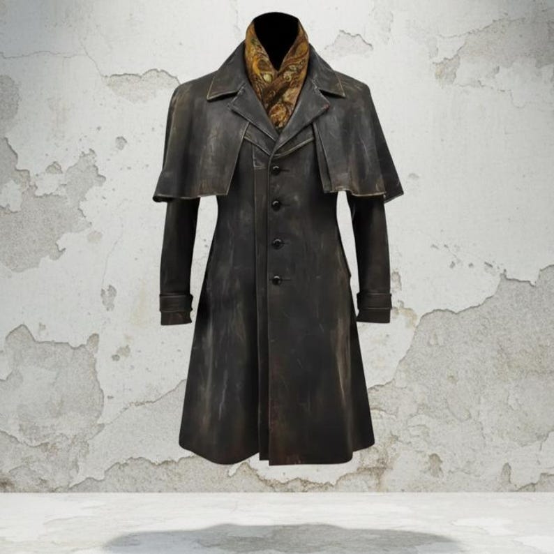 Bloodborne Hunter Distressed Leather Coat | Brown Cosplay Trench Coat ...