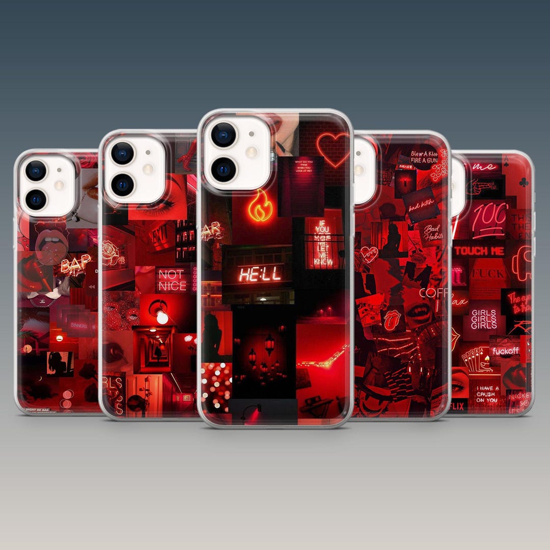 Neon Red Y2K Phone Case 2000s Nostalgia Cover for iPhone 17, 17pro, 16e ...