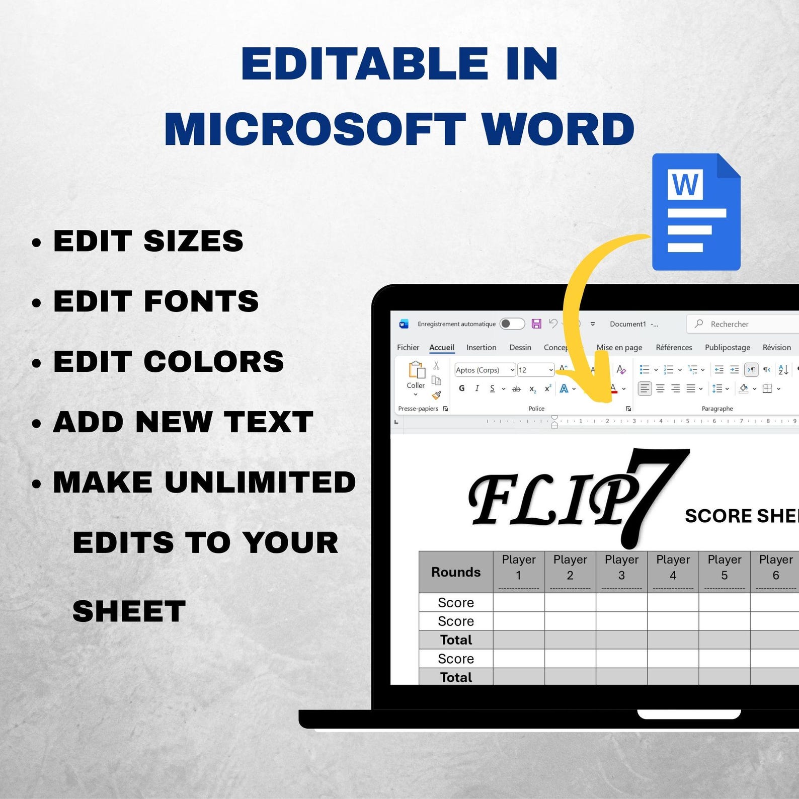 Flip 7 Score Sheet Template. Printable Card Game Tracker - Etsy