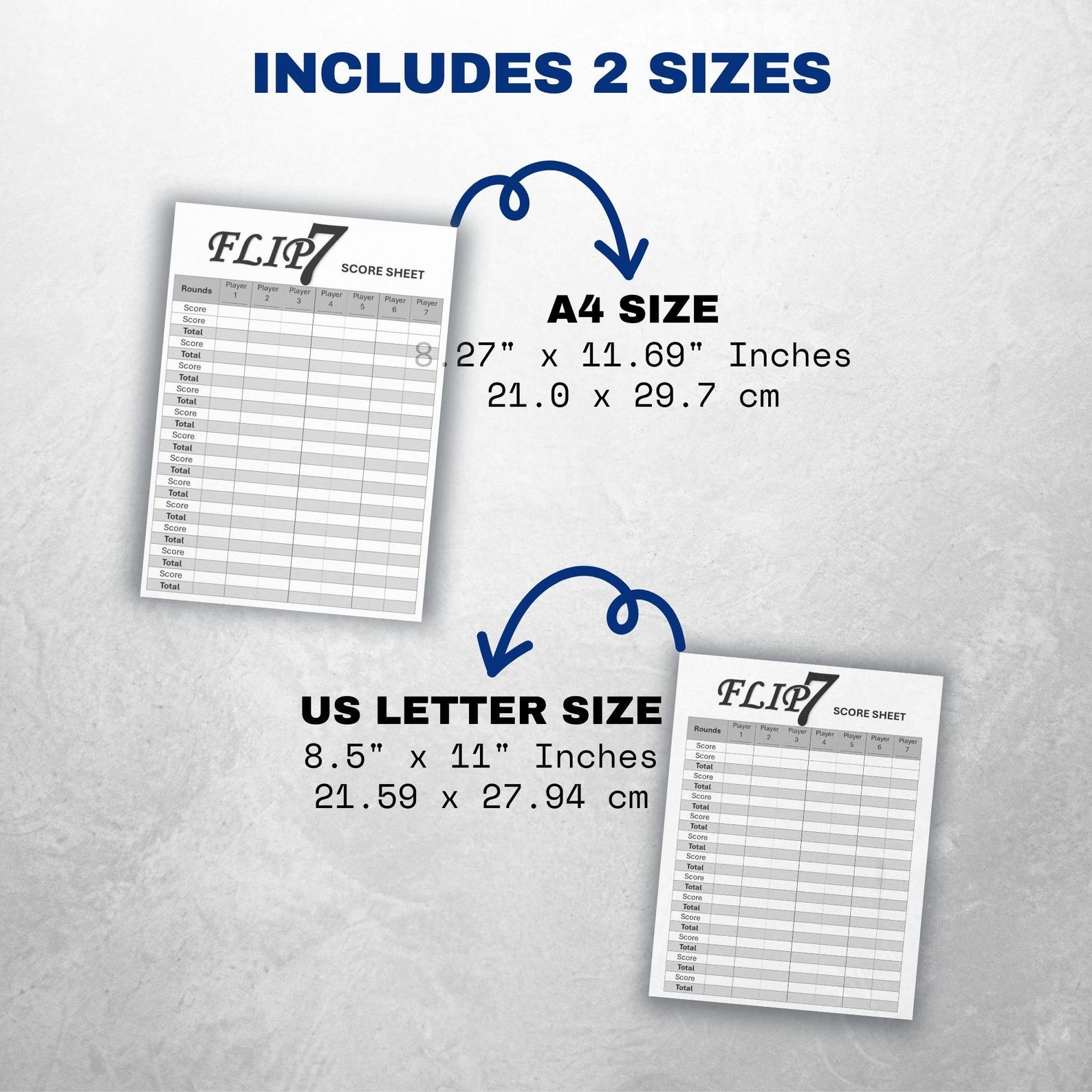 Flip 7 Score Sheet Template. Printable Card Game Tracker - Etsy