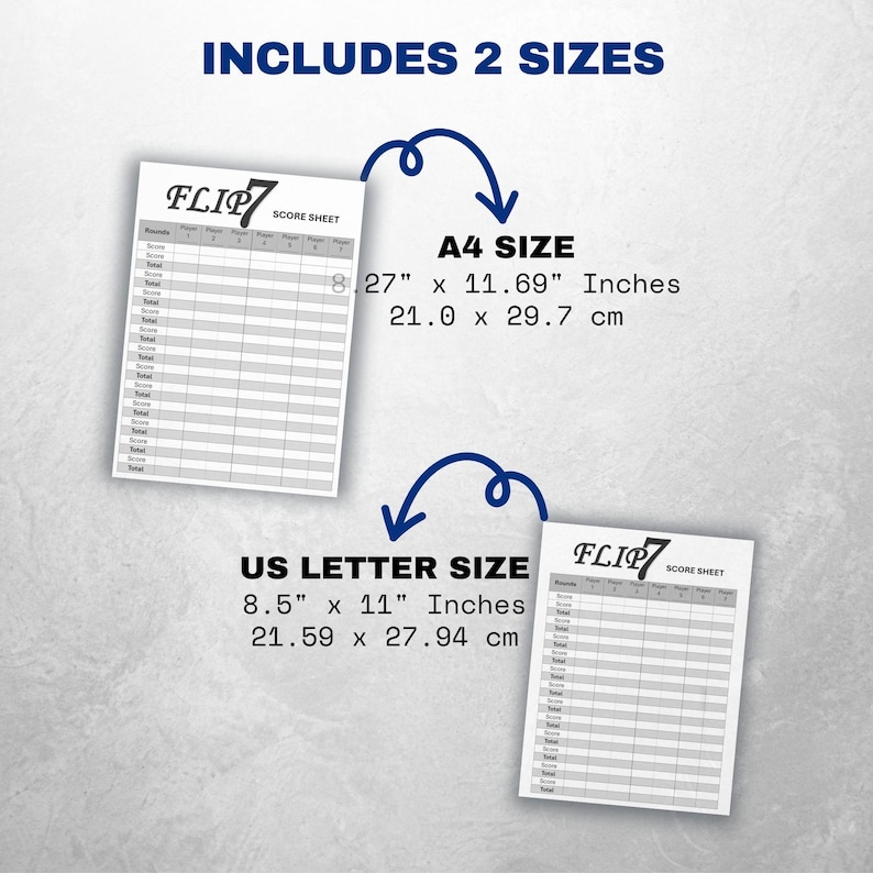Flip 7 Score Sheet Template. Printable Card Game Tracker - Etsy