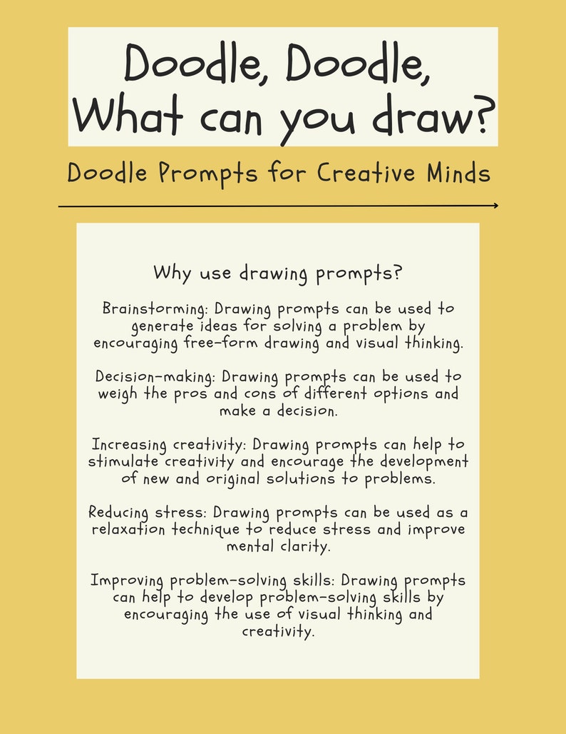 Doodle, Doodle, What Can You Draw? Doodling, Drawing Prompt, Kids ...