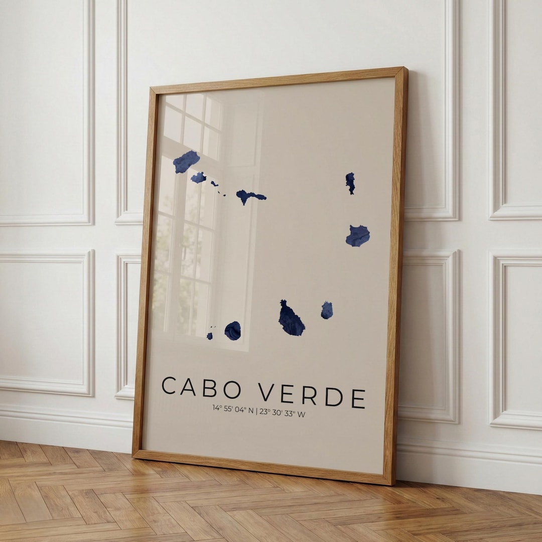 Cape Verde Map Poster | Praia Wall Art | Personalized Africa Art Print ...