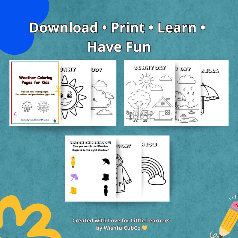 Weather Coloring Pages for Kids | Preschool Weather Worksheets ...