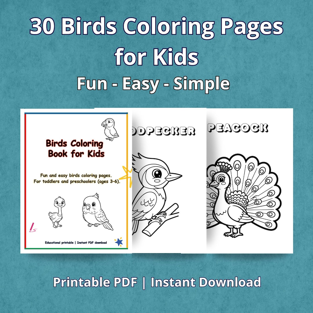 Birds Coloring Pages for Kids | Educational Bird Coloring Book ...
