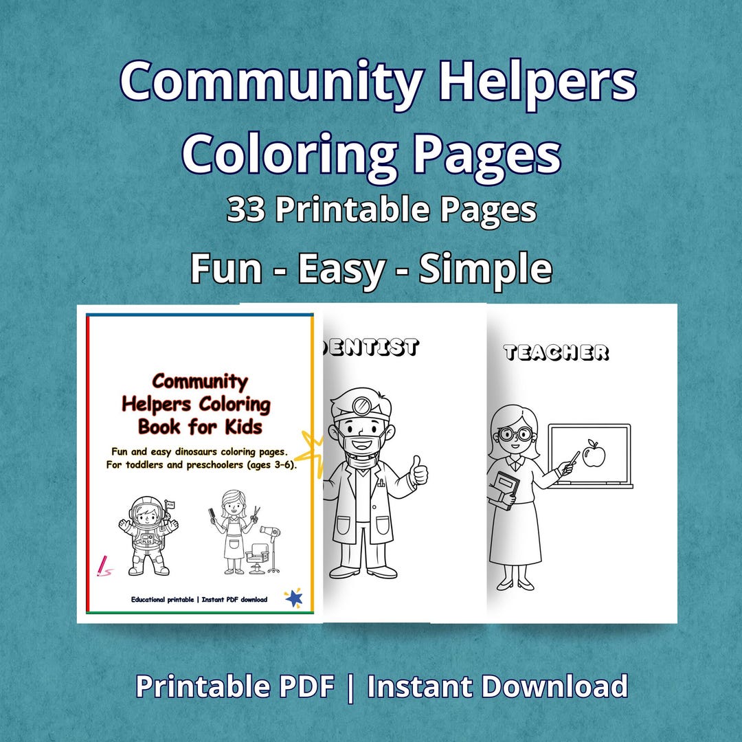 Community Helpers Coloring Pages for Kids | Printable Jobs Coloring ...