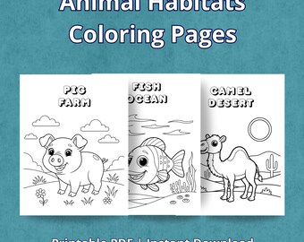 Animal Habitats Worksheet Bundle: Educational Activities + Coloring ...
