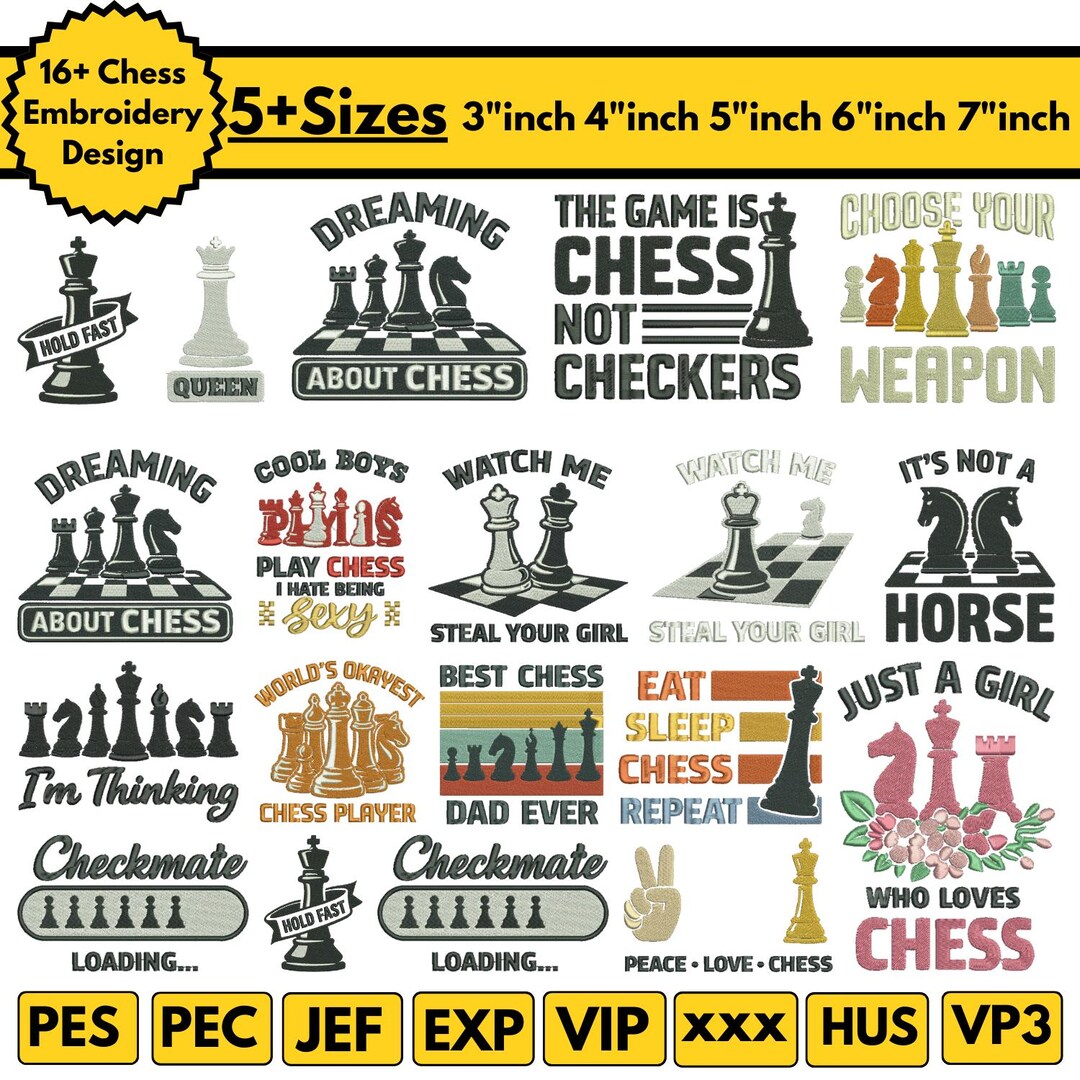 Chess Machine Embroidery Designs Chess Pieces Embroidery Designs Files ...