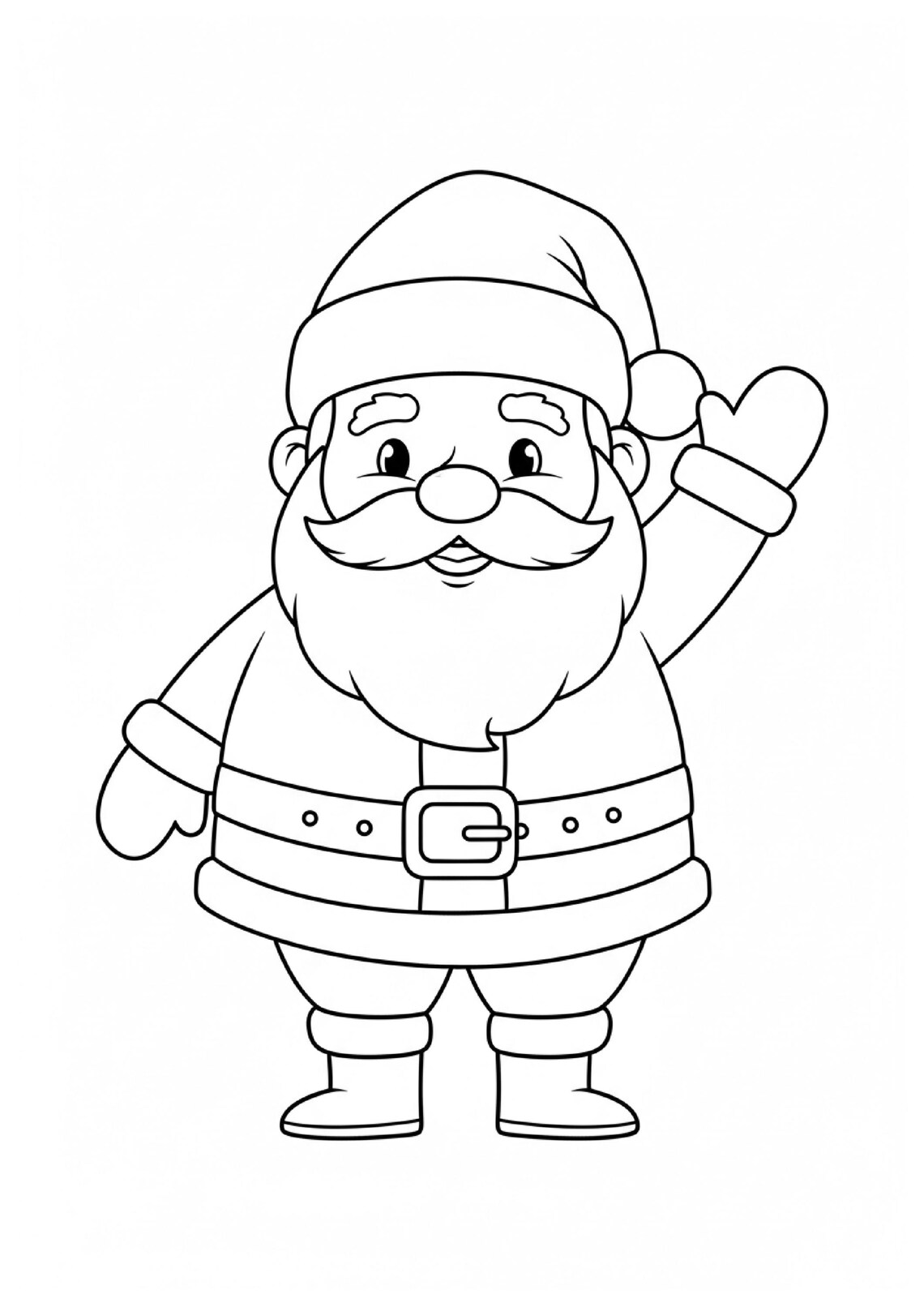 Kids Christmas Coloring Page – Santa Claus Holiday Fun – Easy Printable ...