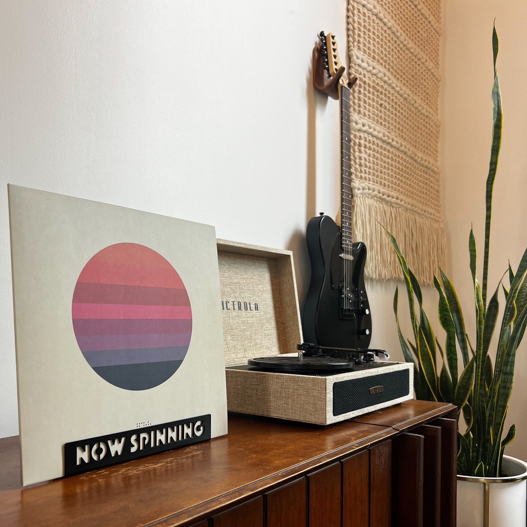 Now Spinning Tabletop Vinyl Record Holder - Record Stand for Vinyl ...