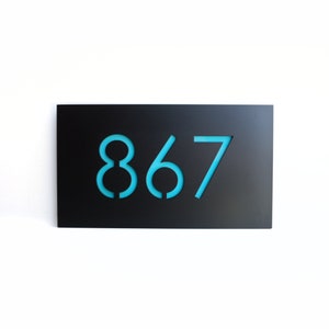 Painted Pemberton Modern House Numbers - Custom Number Sign, Metal ...