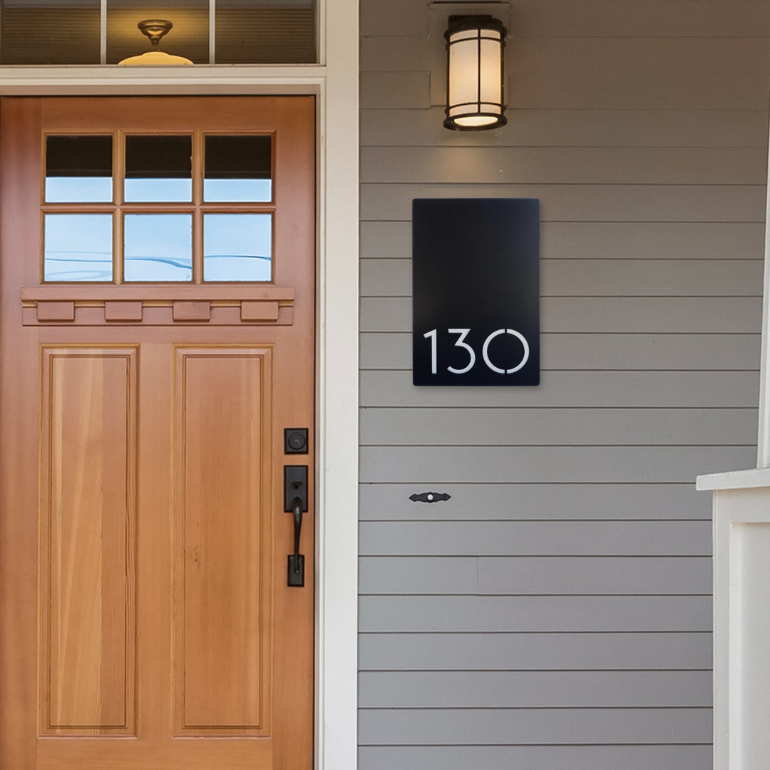 Painted Fairmont Modern House Numbers - Custom Number Sign, Metal House ...