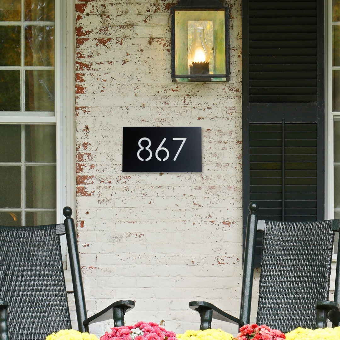 Painted Pemberton Modern House Numbers - Custom Number Sign, Metal ...