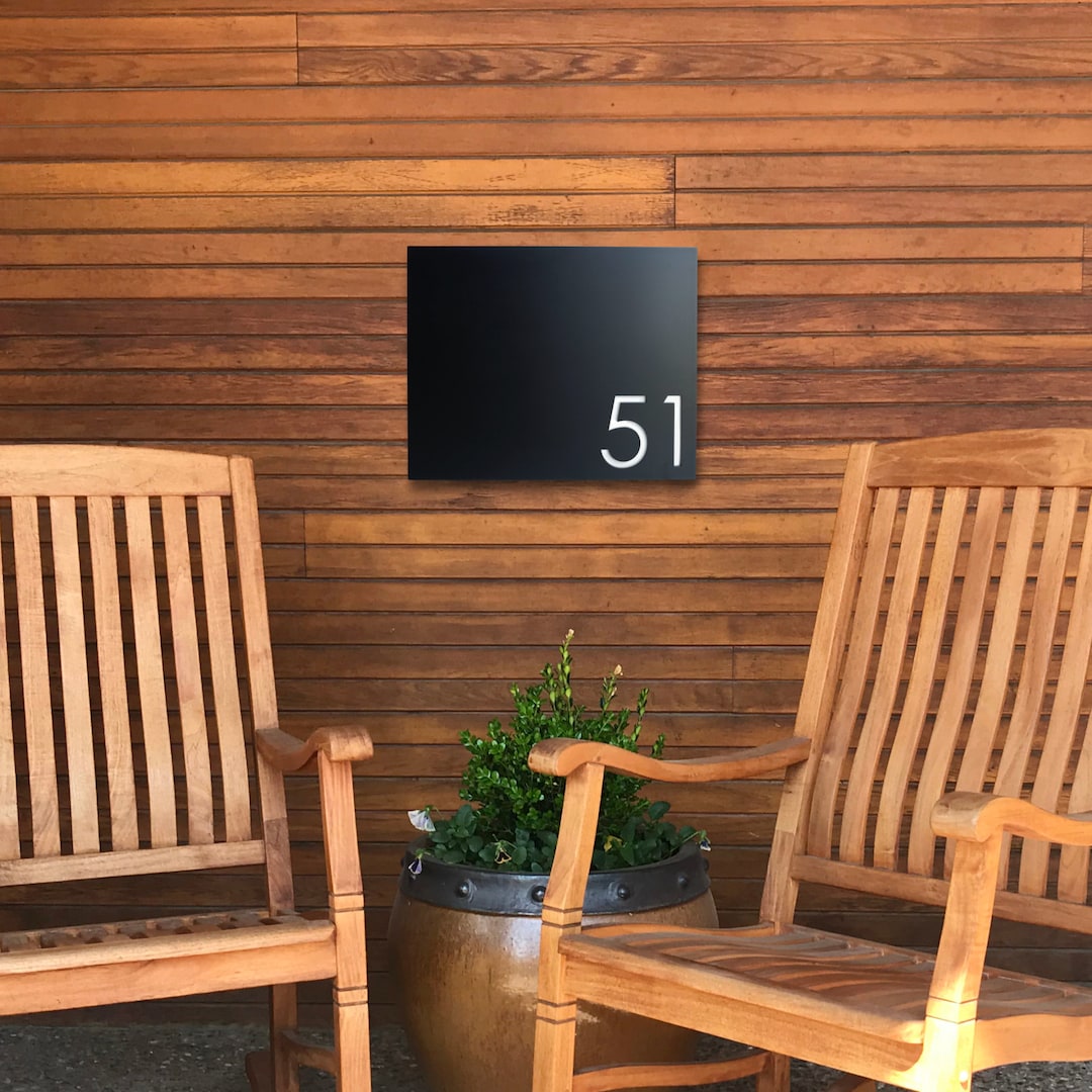 Painted Bouldin Modern House Numbers - Custom Number Sign, Metal House ...