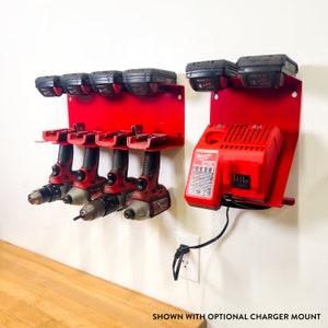 Milwaukee M18 Drill and Battery Shelf W 4 or 6 Slots Cordless Drill ...