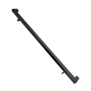 Square Profile Wall Mount Handrail - Black Metal Handrail for Stairs ...