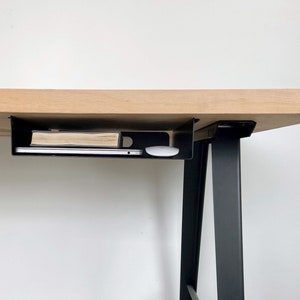 Under Desk Storage Shelf - Home Office Desk Organization for Sit Stand ...