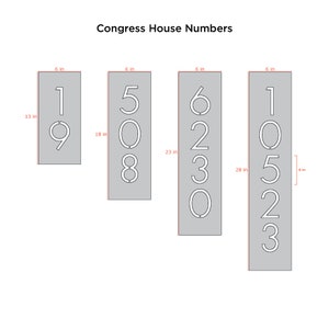 Painted Congress Modern House Numbers - Custom Number Sign, Metal House ...